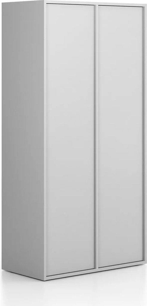Kancelářská skříň FRAME, 2x dveře, 872 x 450 x 1735 mm, PUSH-lock, šedá