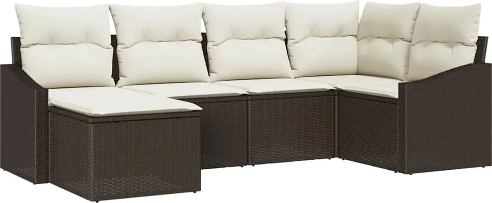 Set pohovek 6 ks Hnědá polyratan 3346788