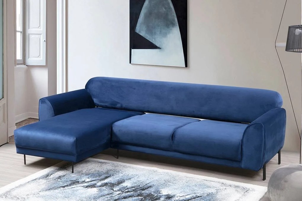 Designová sedačka Haylia 287 cm modrá - levá