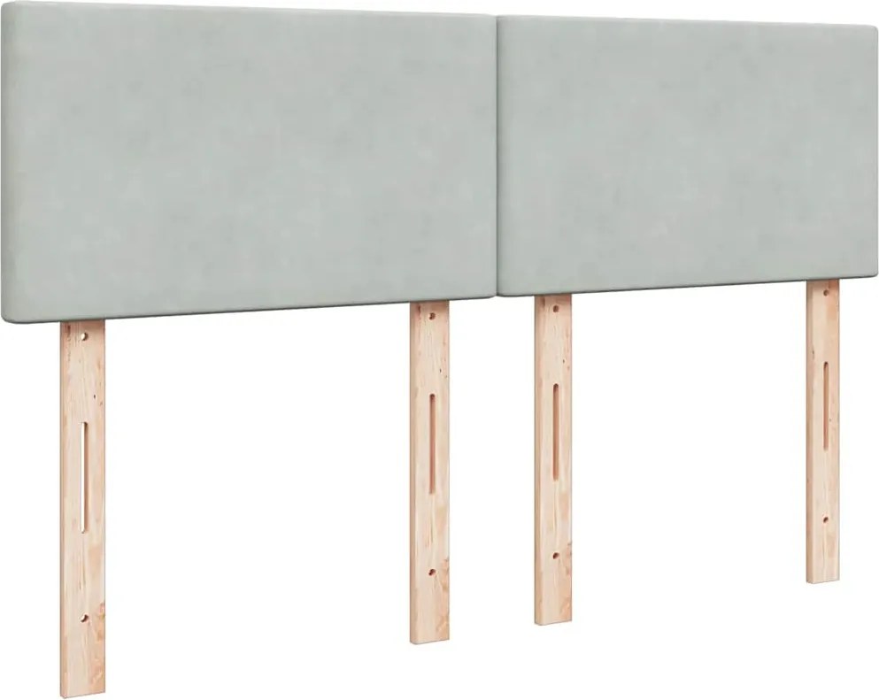 Box spring postel s matrací světle šedá 140x200 cm samet 3287752
