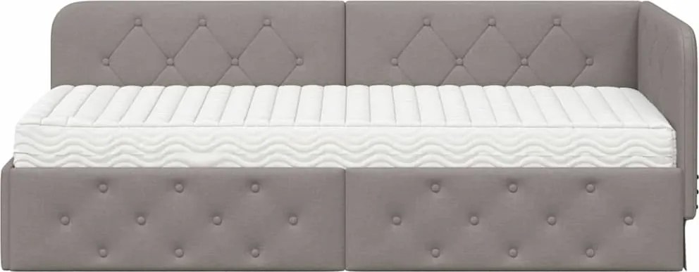 Rohový rám postele Taupe 80 x 200 cm textil 3394034
