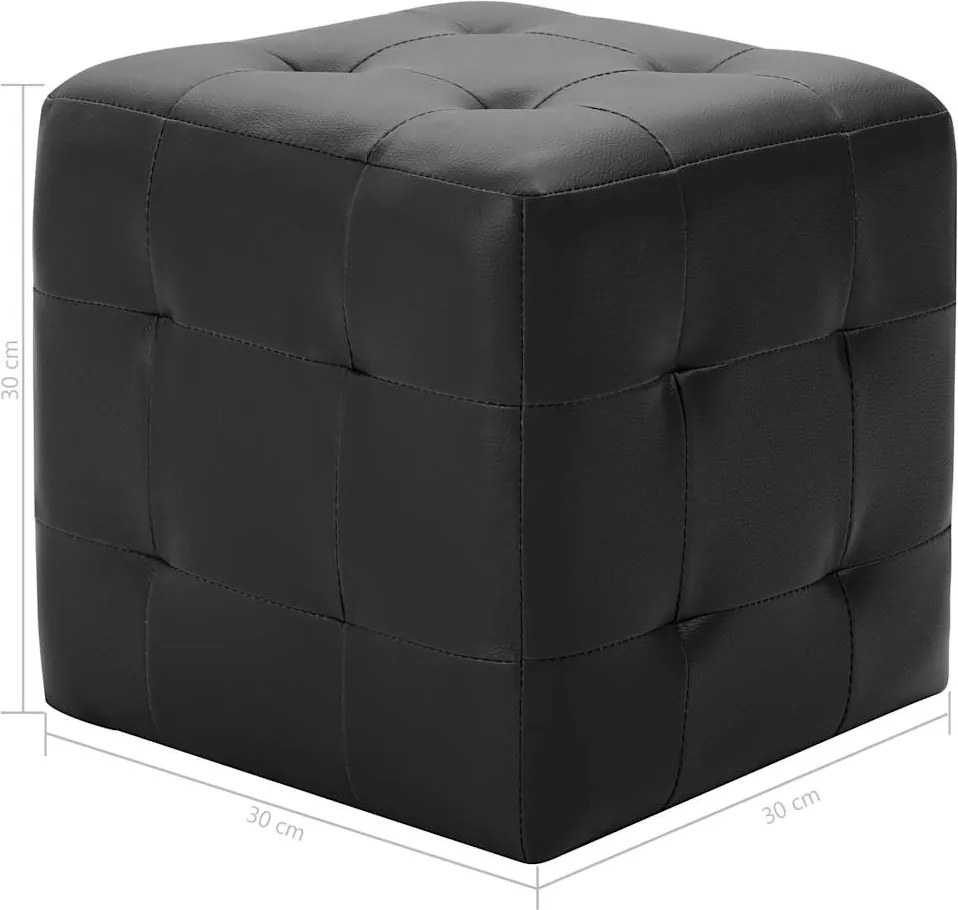 Taburety 2 ks černé 30 x 30 x 30 umělá kůže 278390