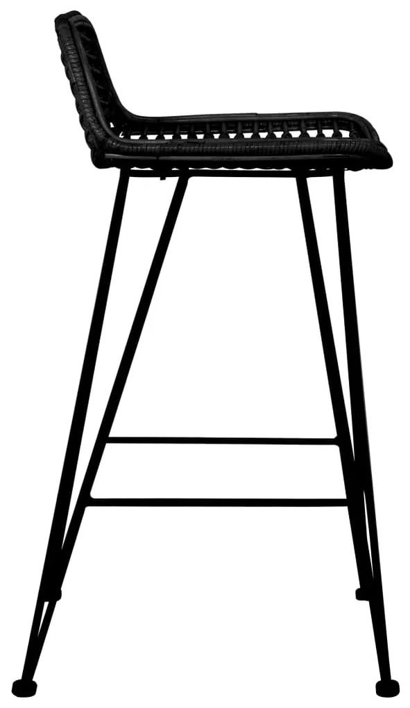 Barové židle 2 ks černé ratan