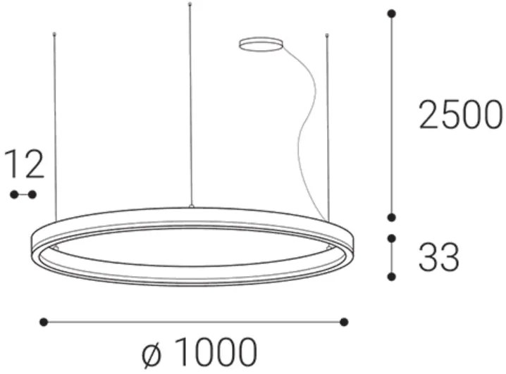 Závěsné led svítidlo LED2 Circle Barva: Černá, Chromatičnost: 3000K Triac, Ø - Průměr: 100cm