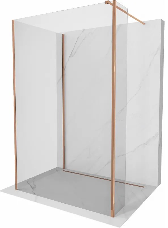 Mexen Kioto sprchová stěna Walk-in 140 x 105 x 40 cm, transparentní, růžové zlato - 800-140-105-221-60-00-040