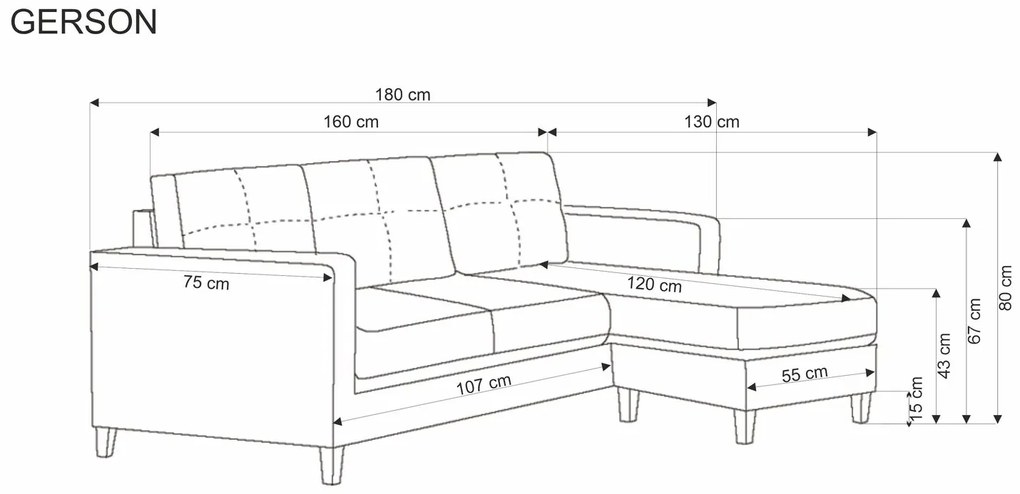 Pohovka s taburetem Gerson béžová