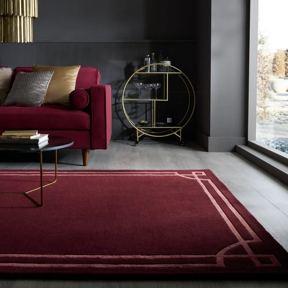 Vínový ručně tkaný vlněný koberec 200x290 cm Gatsby – Flair Rugs