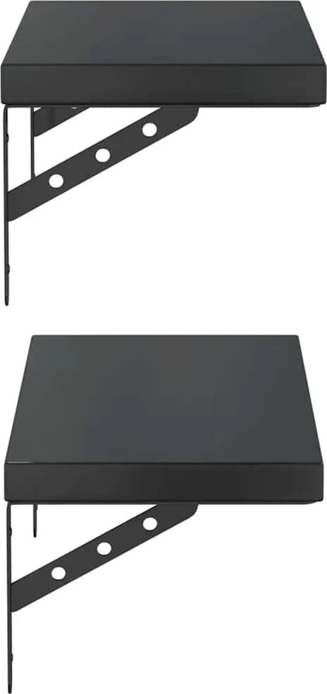 Nástěnné police 2 ks 50 x 23,5 cm černé nerezová ocel 3214519