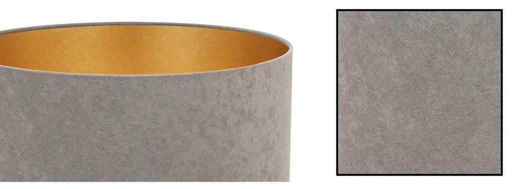 Závěsné svítidlo MEDIOLAN, 1x šedé/zlaté textilní stínítko, (fi 40cm)