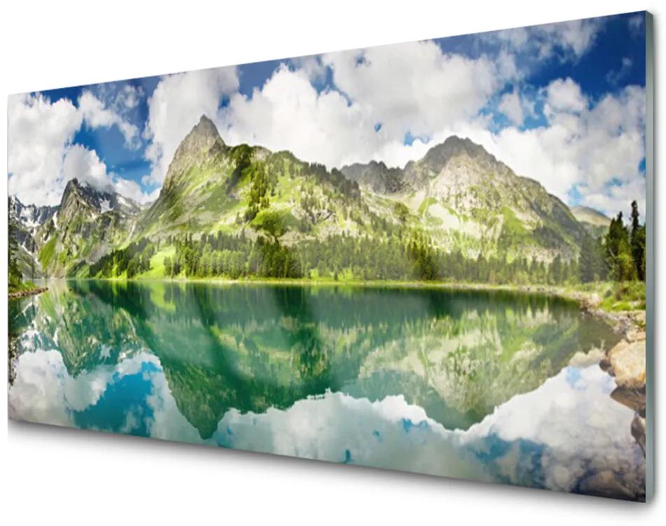Obraz na skle Hory Jezero Krajina