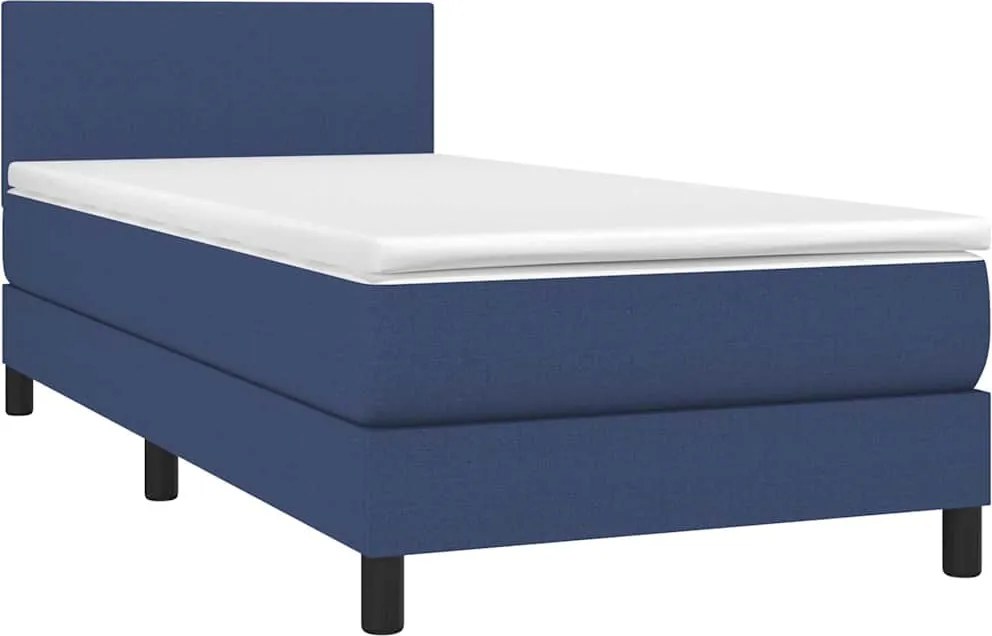 Box spring postel s matrací a LED modrá 100x200 cm textil 3132979