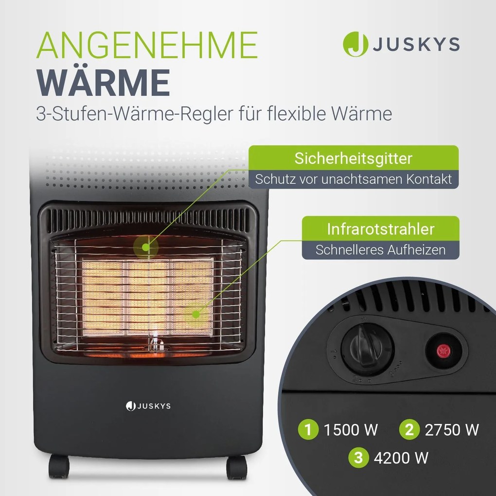 Juskys Plynová kamna 4,2 kW Barva: Bílá