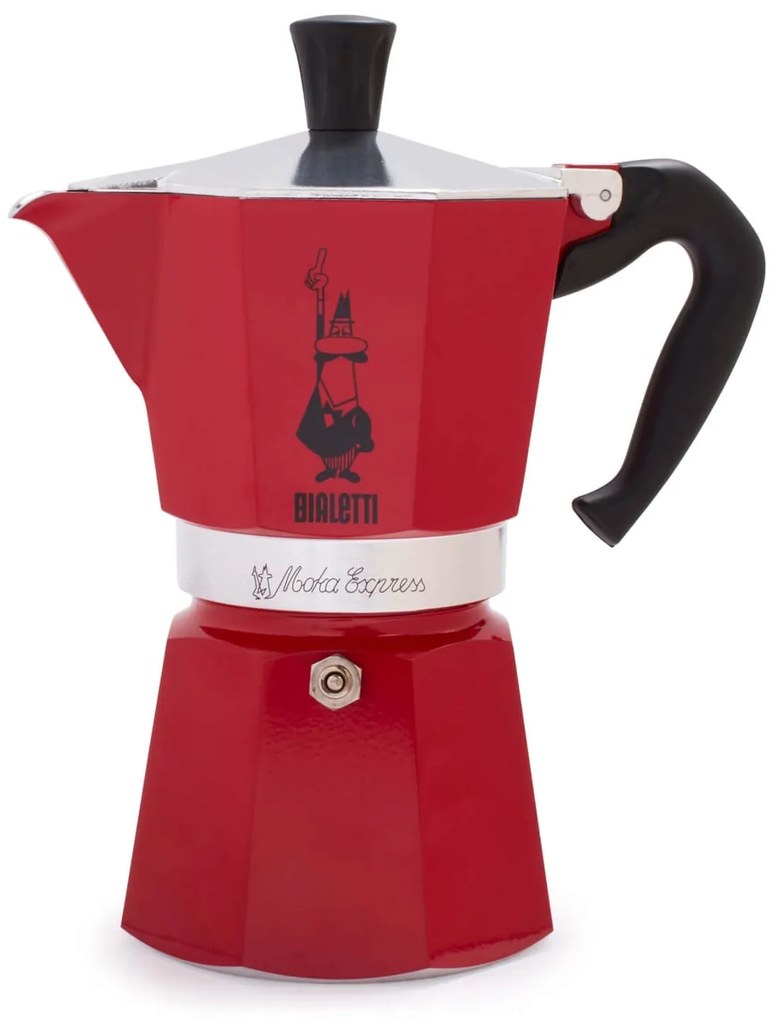 Bialetti Moka Express 6 šálků - červená moka konvice