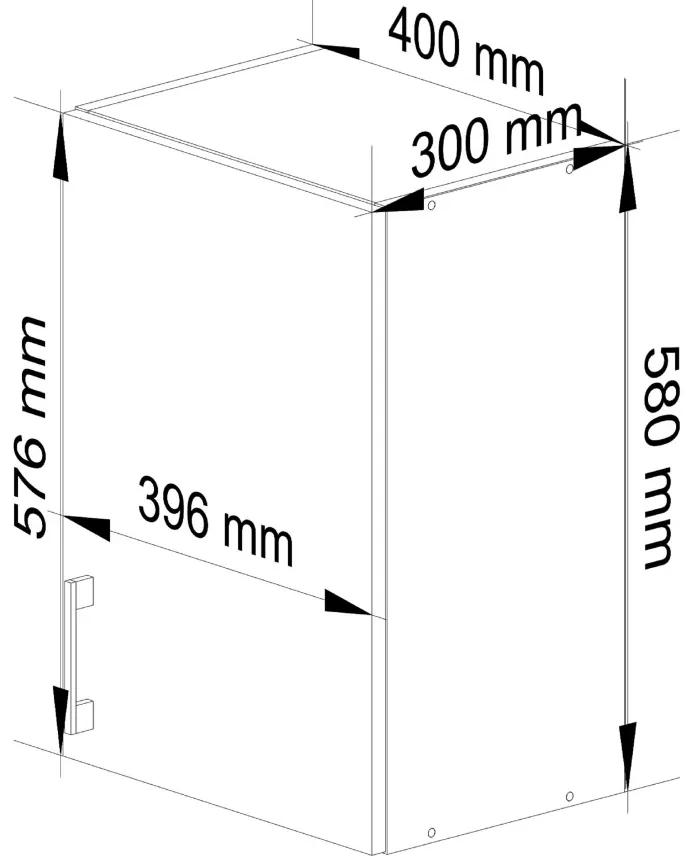 Kuchyňská závěsná skříňka W 40 cm D1 Artus bílá/sonoma