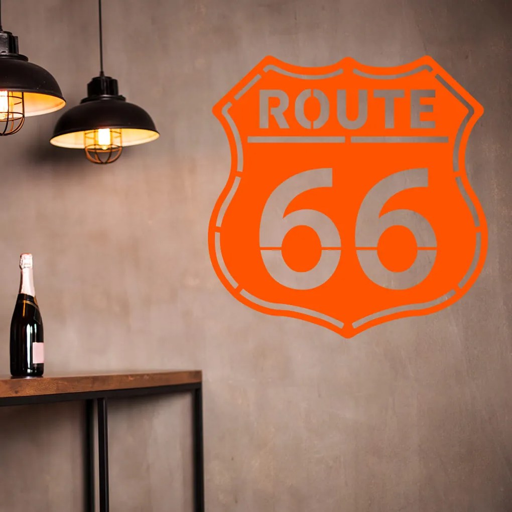 Živá Zeď Samolepka na zeď Route 66 Barva: černá