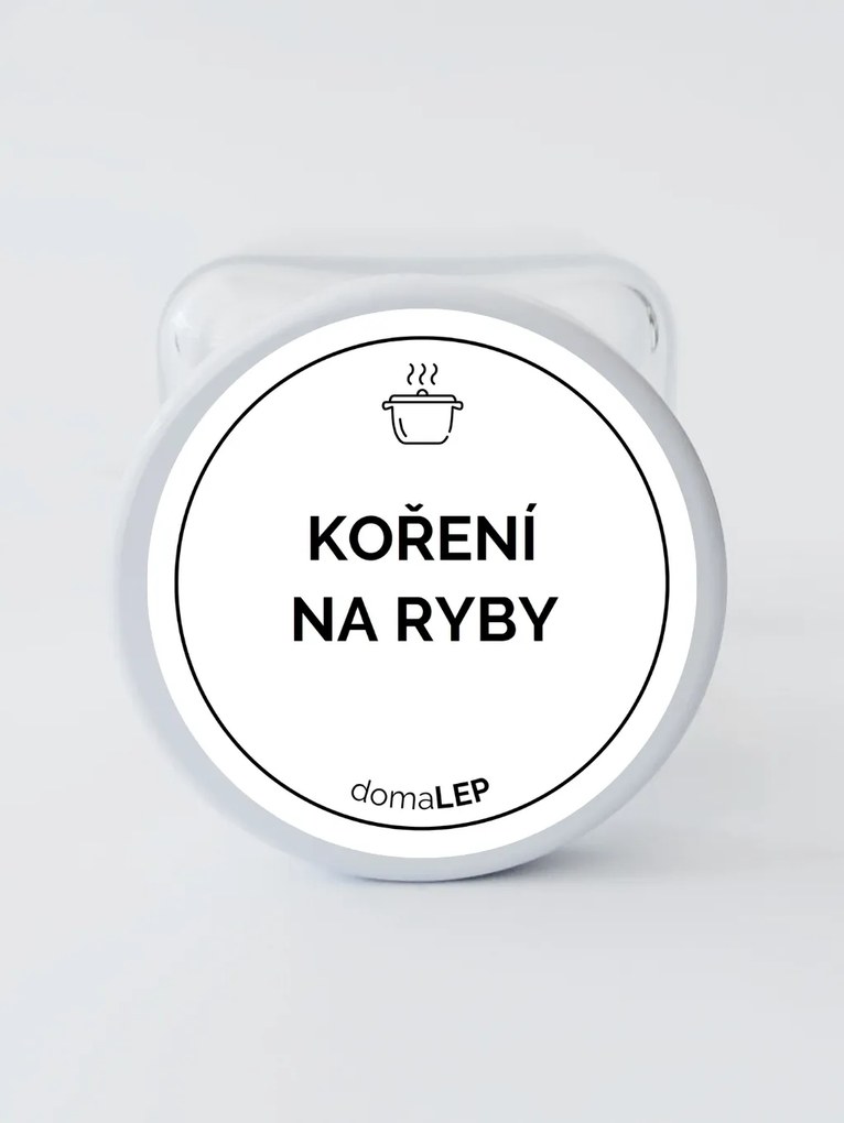 Samolepka na kořenky KOŘENÍ NA SÝR bílá 5 cm tučné písmo
