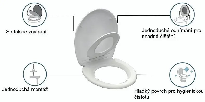 Eisl Sanitär WC prkénko s dětskou vložkou Duroplast Soft Close Family 82940