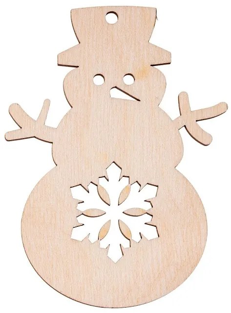 Dřevobox Dřevěná vánoční ozdoba - sněhulák