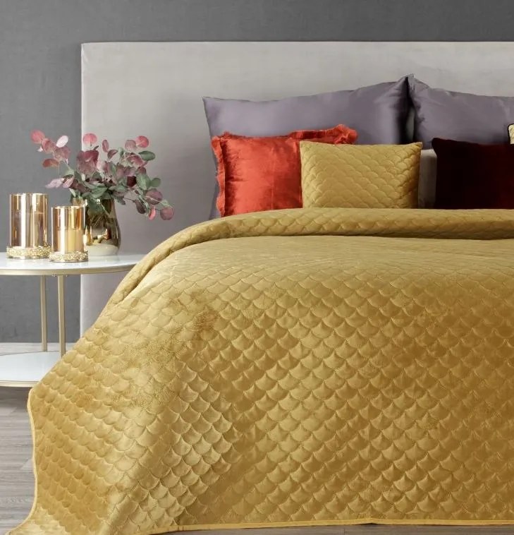 Přehoz na postel prošívaný Euf-Ariel medový ( více rozměrů ), Rozměr 220x240cm