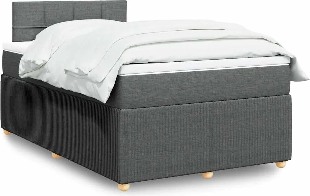 Box spring postel s matrací tmavě šedá 120x200 cm textil 3289724