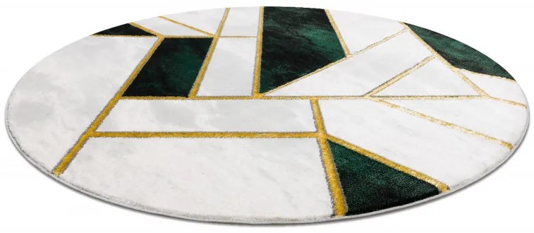 Dywany Łuszczów, Kusový koberec Emerald 1015 green and gold kruh, 120x120 (průměr) kruh, zelená, ložnice