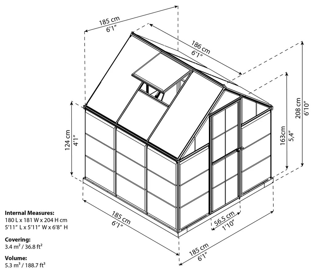 Polykarbonátový skleník Palram hybrid 6x6