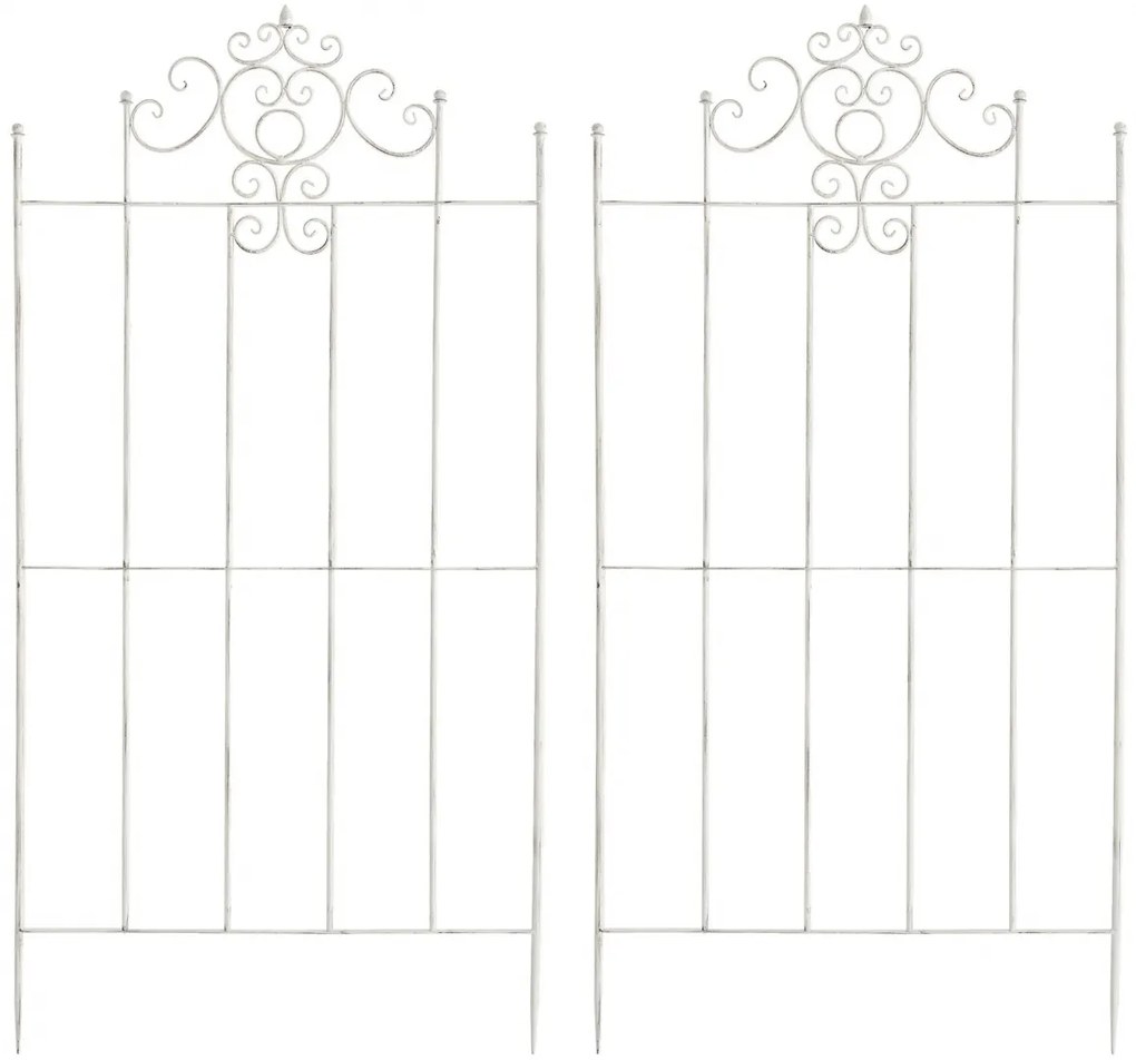 2x Mřížka na popínavé rostliny Paula - 180 x 85,5 cm - Bílá antik