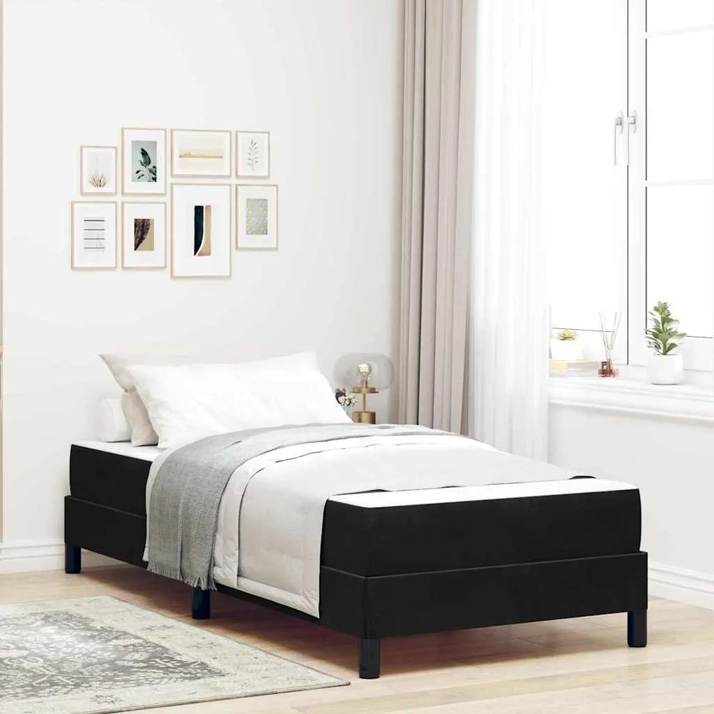 Postel s boxspringem s matrací Černá 100 x 200 cm textil 3398673
