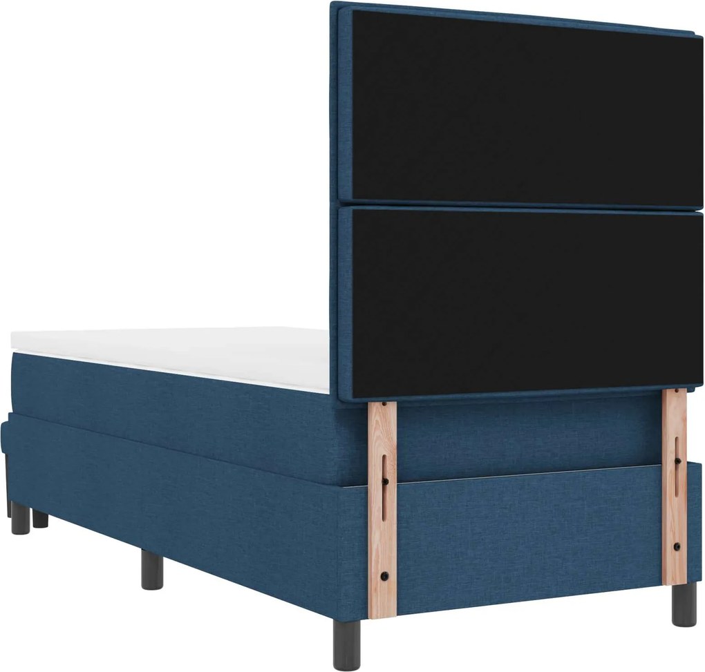 Postel s boxspringem s čelo Modrá 90 x 190 cm textil 3343959