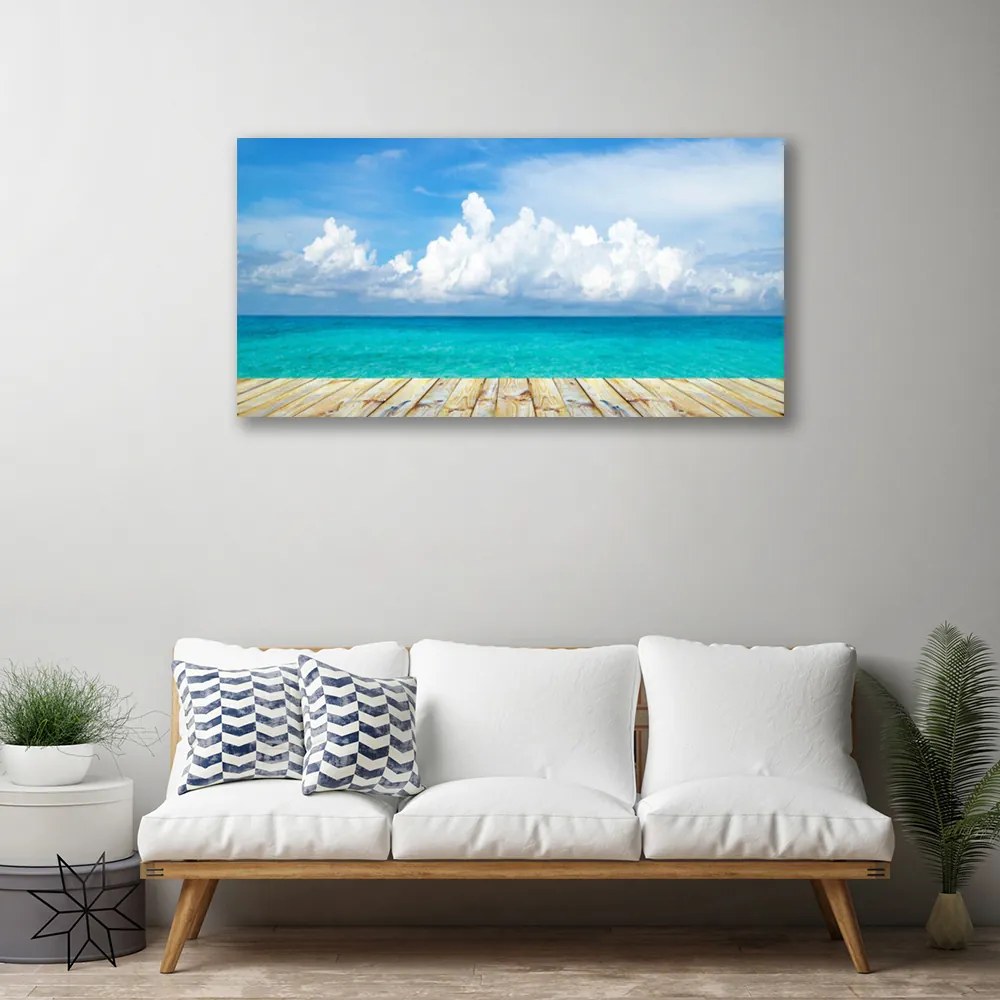 Obraz na plátně Moře Mraky Molo Krajina 120x60 cm