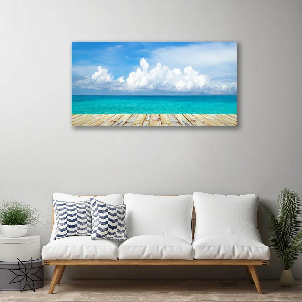 Obraz na plátně Moře Mraky Molo Krajina 140x70 cm