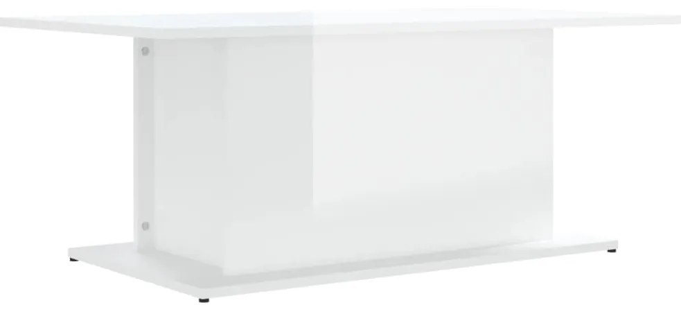 810313 vidaXL Konferenční stolek bílý vysoký lesk 102x55,5x40 cm dřevotříska