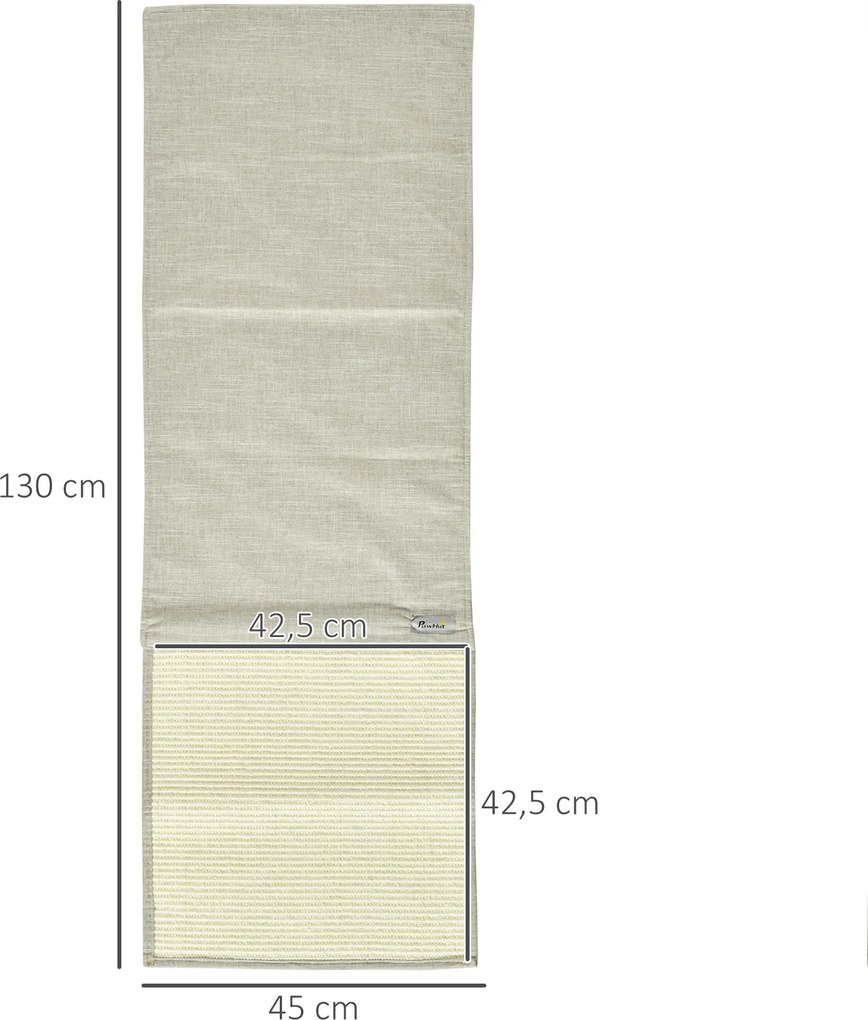 PawHut sada 2 škrabadel na pohovku pro kočky, sisalový škrabací koberec, béžová+šedá, 130x45x0,3cm, na křeslo a pohovku| Aosom