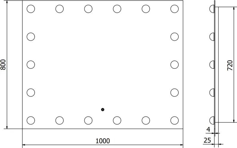 Mexen Dona, LED koupelnové zrcadlo s podsvícením 100 x 80 cm, 6000K, ochrana proti zamlžování, 9818-100-080-611-00