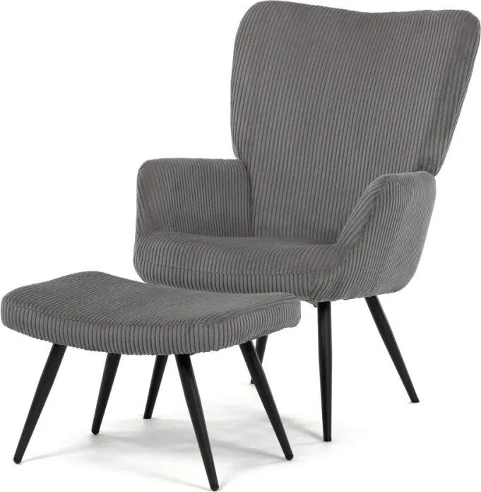 Relaxační křeslo AK-L7285 GREY6, manšestrová látka, šedá (70 x 81) cm