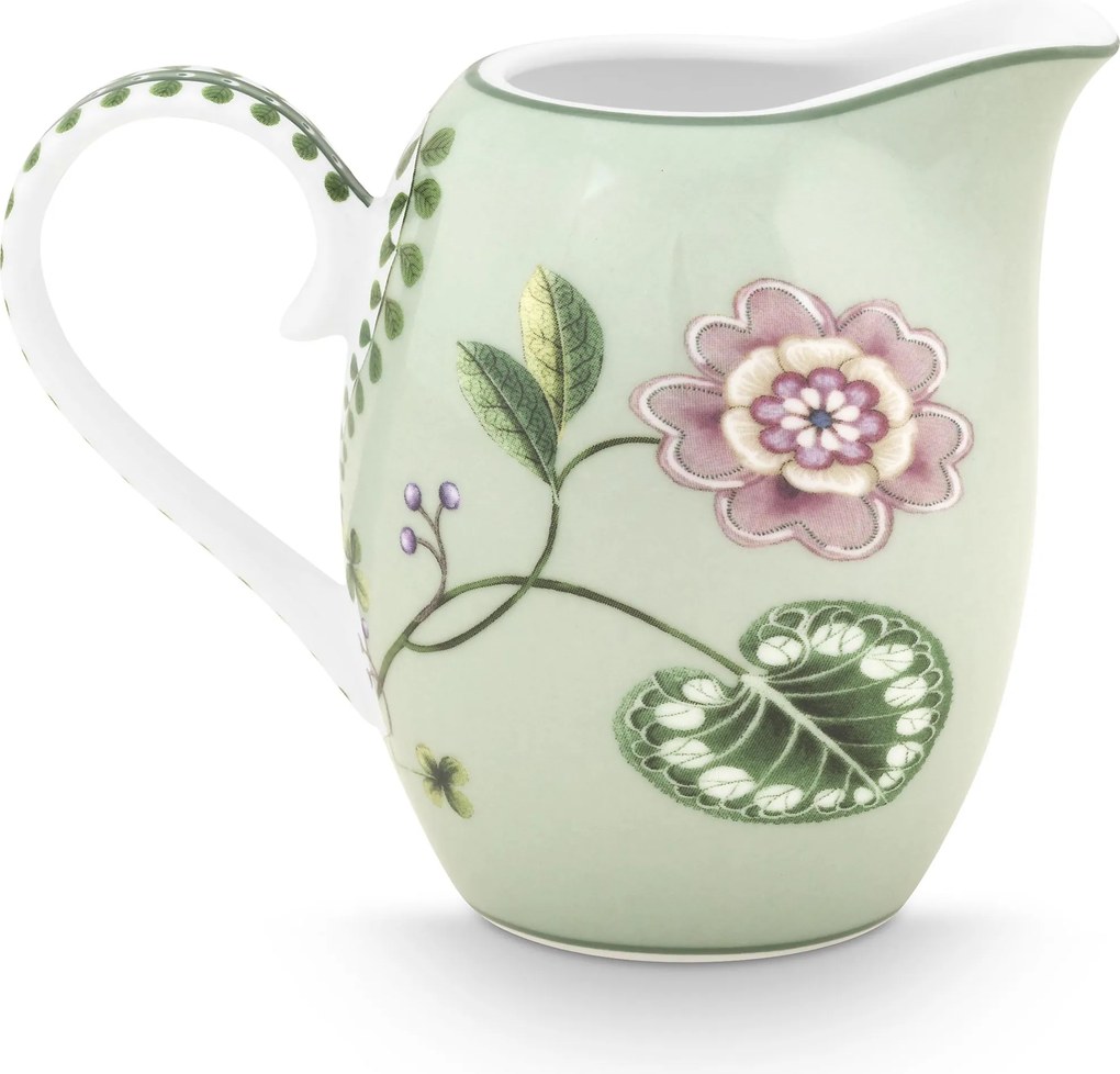 Pip Studio Lily & Lotus mlékovka 250ml, zelená (porcelánová mlékovka)