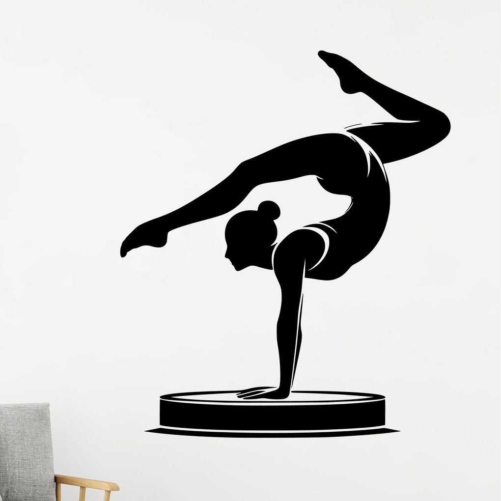 Živá Zeď Samolepka na zeď Moderní gymnastika Barva: černá