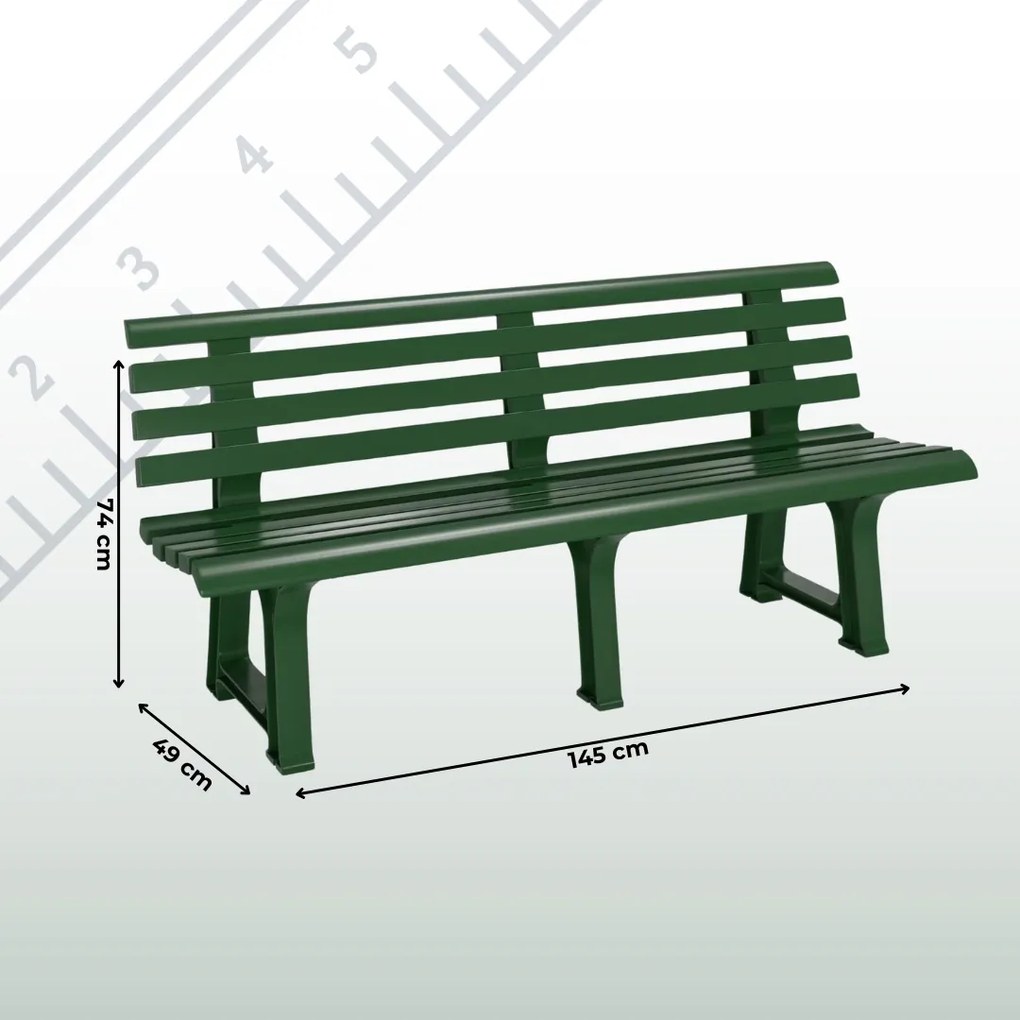 Zahradní lavice ORCHIDEA, 145x49x74cm, zelená I.P.A.E-Progarden