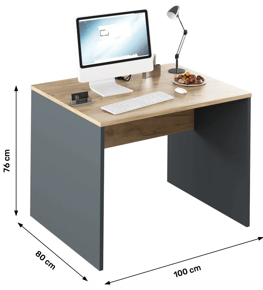 Kondela Psací stůl, grafit / dub artisan, RIOMA NEW TYP 12