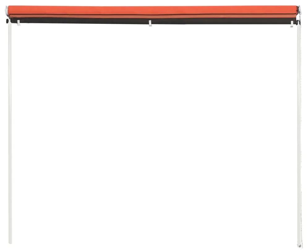 Zatahovací markýza 300 x 150 cm oranžovo-hnědá