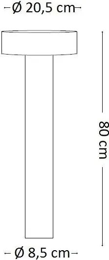 ILUX 153162 Venkovní sloupkové svítidlo Ideal Lux Tesla PT4 Big antracite 153162 šedé 80cm IP44 - IDEALLUX
