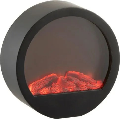 LED dekorace kulatý krb COZY WARM 35x34,5 cm, černý