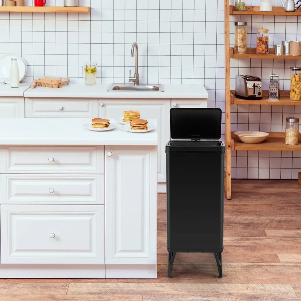 Costway Odpadkový koš z nerezové oceli 50 l odpadkový koš s automatickým