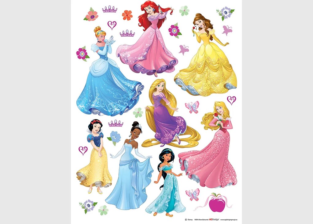 Dětská samolepka na zeď Disney Kreslené Princezny | 65 x 85 cm | DDK1722