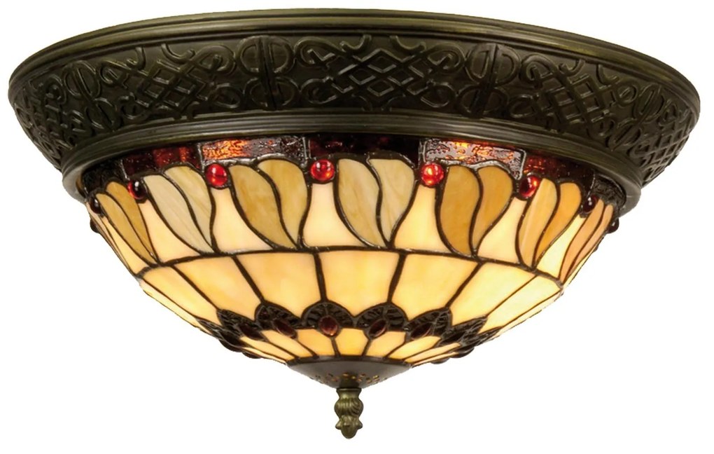 Stropní světlo Tiffany Rayen - Ø 38*19 cm 2x E14 / Max 40W