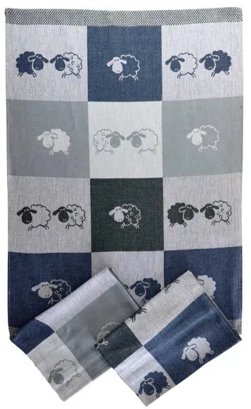 SVITAP sleep well Utěrka Extra savá 50x70 cm Ovečky kostka modrá 3 ks