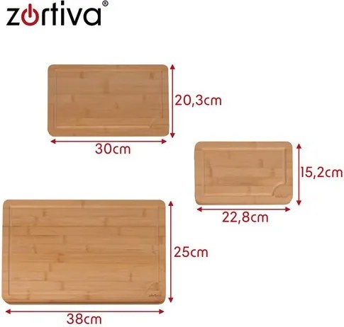Bambusové krájecí prkénko 3 ks ZORTIVA 28065