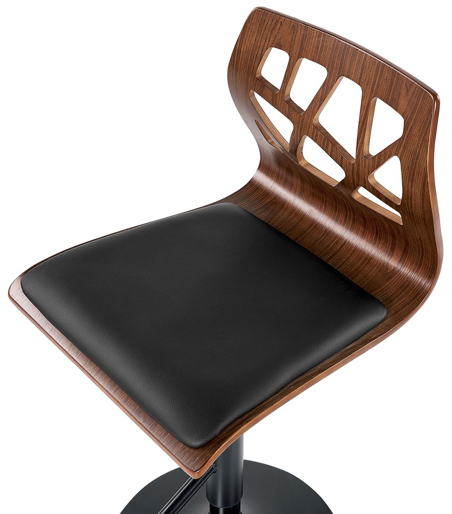 Barová stolička tmavé dřevo/černá PETERSBURG II Beliani
