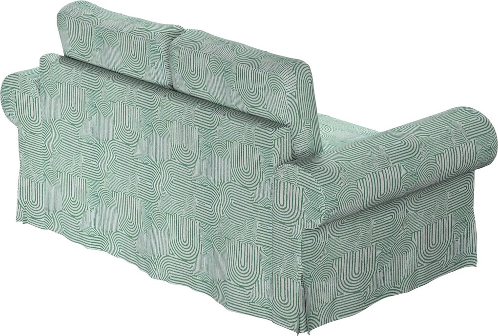 Potah na pohovku IKEA Backabro 2-místná, rozkládací barva zelená látka pletený vzor, vzorované