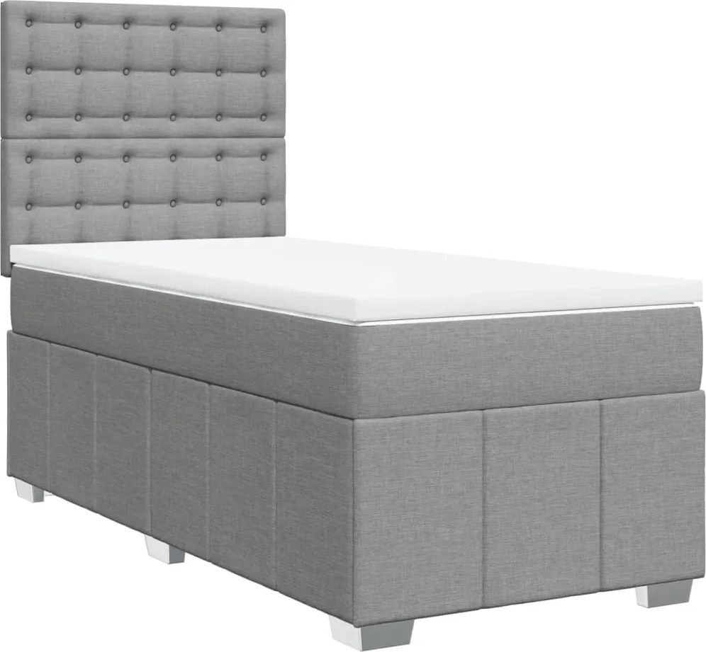 Box spring postel s matrací světle šedá 80 x 200 cm textil 3291509